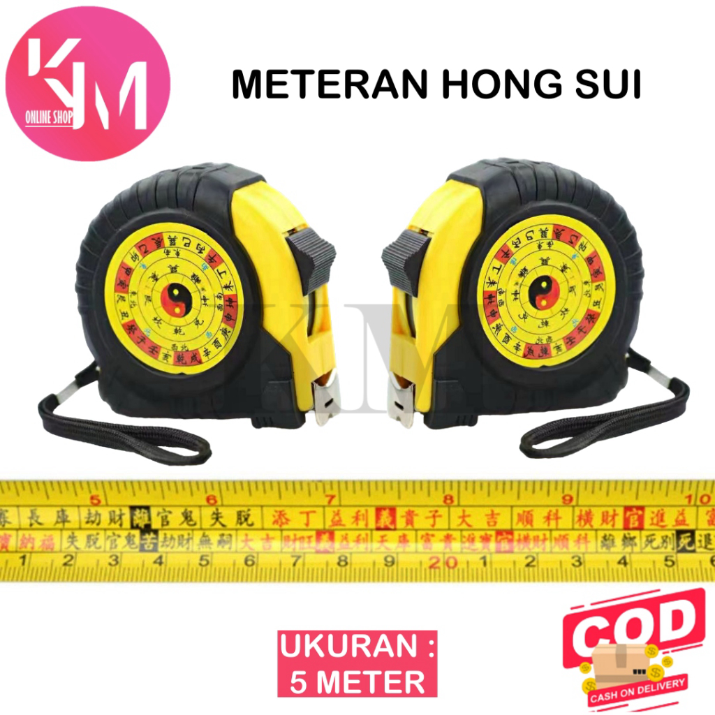 Meteran Roll 5m Hongshui Fengshui Meteran Bangunan 5 Meter Pengukur ...