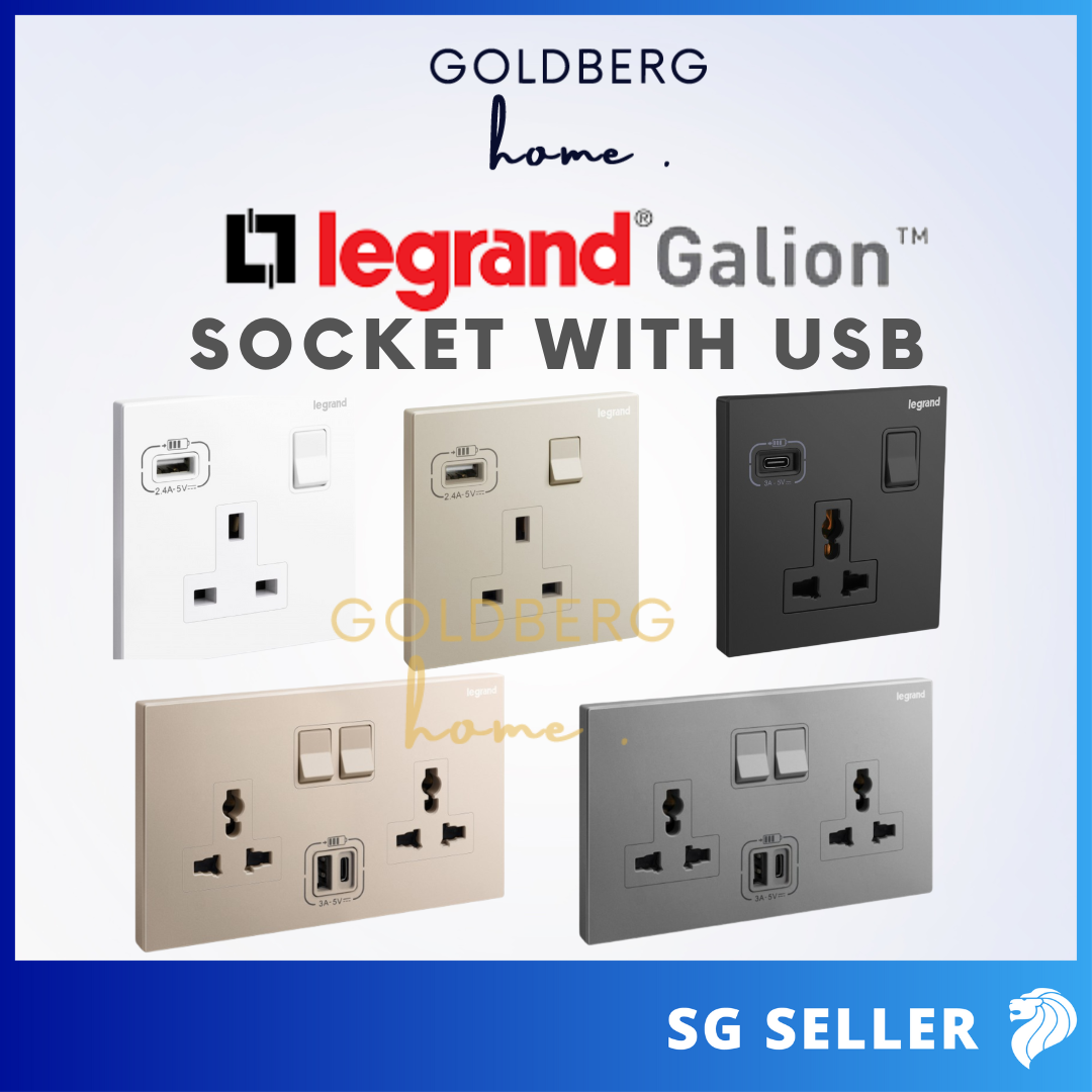Legrand Galion Socket with USB White Dark Silver Champagne Rose Gold ...
