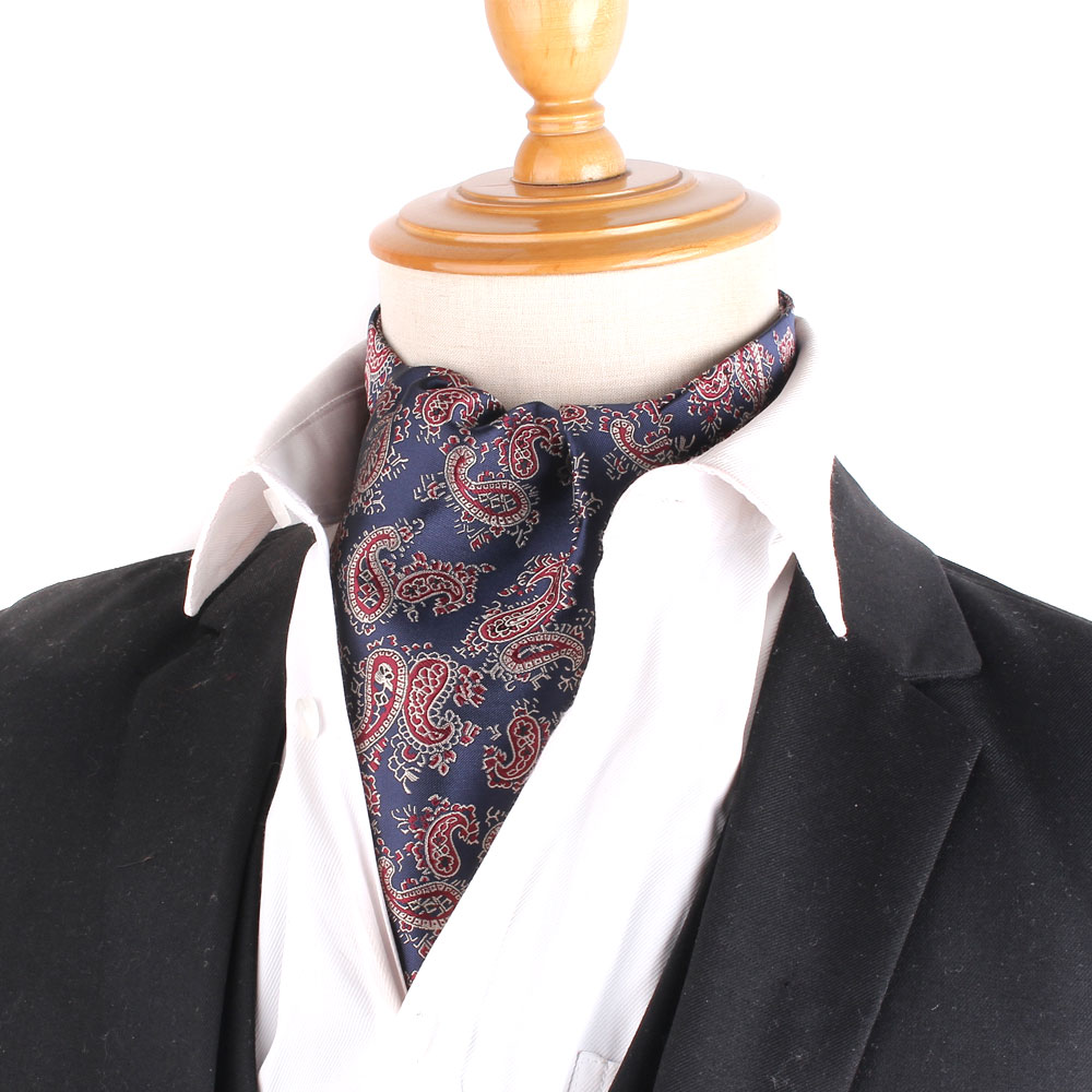 Jacquard Floral Paisley Cashew Tie Wedding Formal Cravat Ascot Scrunch ...