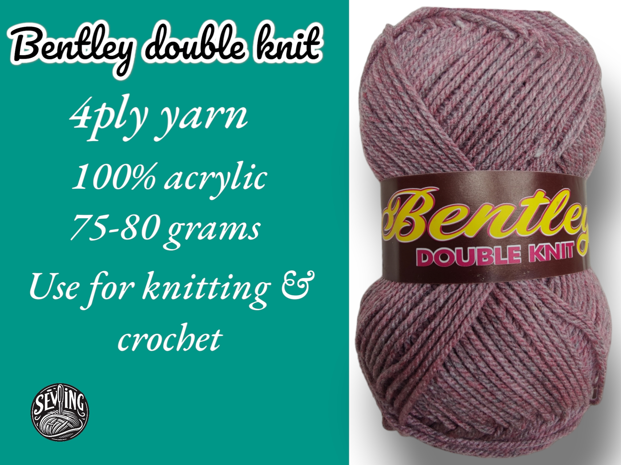 1 pc double knitt wool yarn 100% acrylic 75-80 grams use for knitting ...