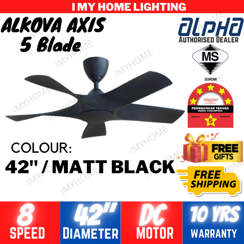 Alpha Alkova AXIS Ceiling Fan 56" DC Motor 5 blade with remote designer ...
