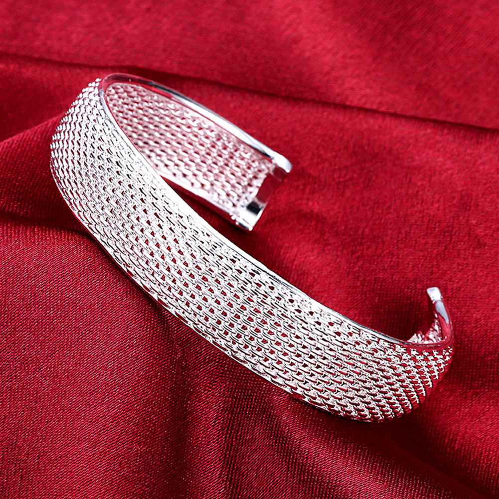 Trendy 925 Sterling Silver Big Bangles Bracelet Cute Charms for Women ...