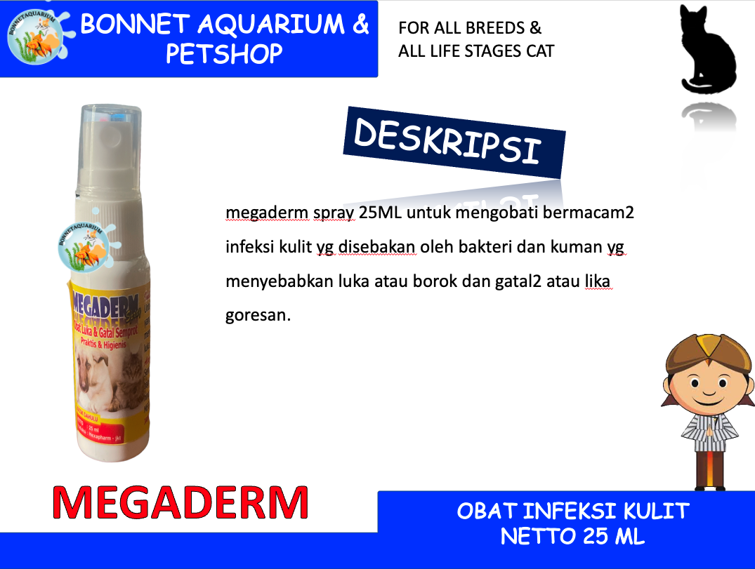 Megaderm Spray 25ml / obat luka gatal semprot kucing anjing | Lazada ...