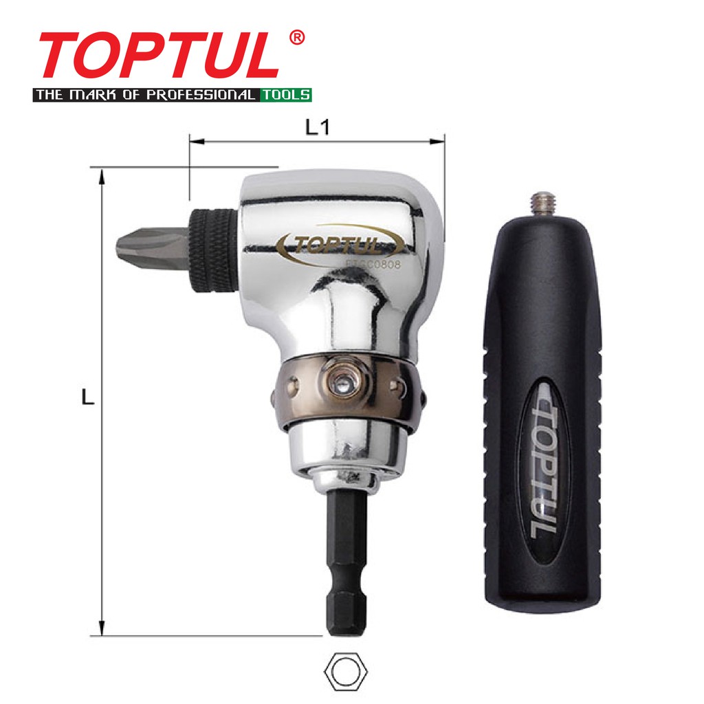Toptul 90° Angled Driver Drill Tool (FTGC0808) | Lazada