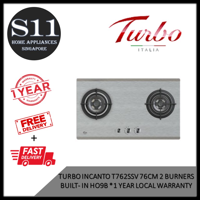 TURBO INCANTO T762SSV 76cm 2 Burners Built-In Hob * 1 YEAR LOCAL WARRANTY | Lazada Singapore