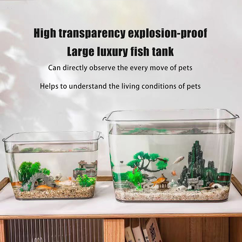 Fall Prevention Explosion-proof Fish Tank Transparent PET Desktop ...