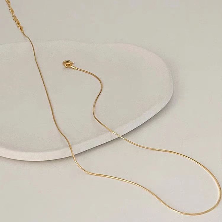 Vacuum plating gold round snake chain stainless steel snake bone chain ...