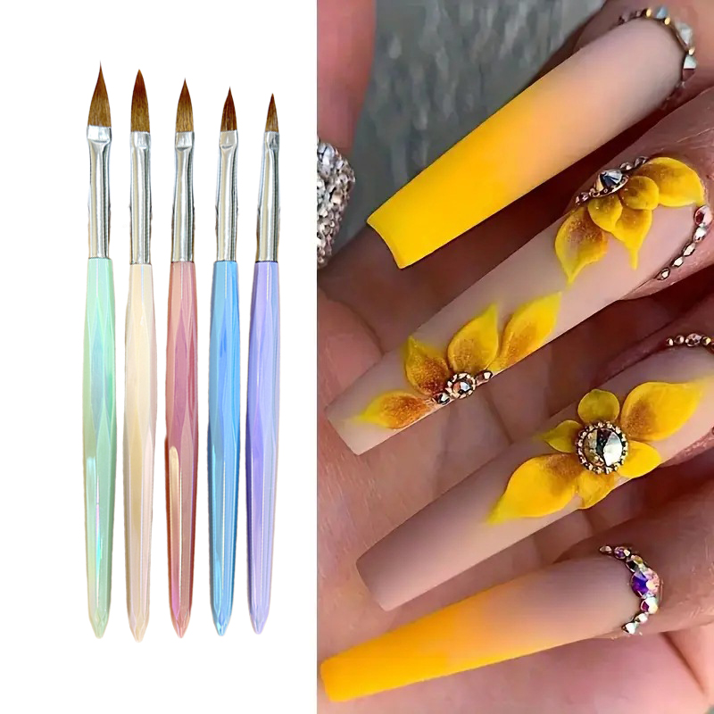 5pcs/Set New Nail Pen Macaron Color Acrylic Pole Color Smudge Pen ...