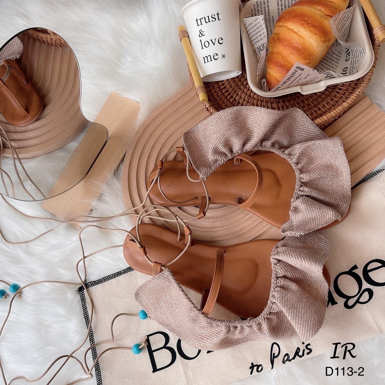 D113-2 รองเท้าแตะงานระบาย เป็นมินิมอลมากกก - Fashion_by_nong - ThaiPick