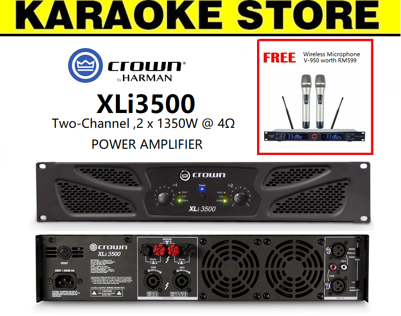 CROWN XLi-3500 Two-Channel Power Amplifier, 2 x 1350W @ 4Ω FREE ...