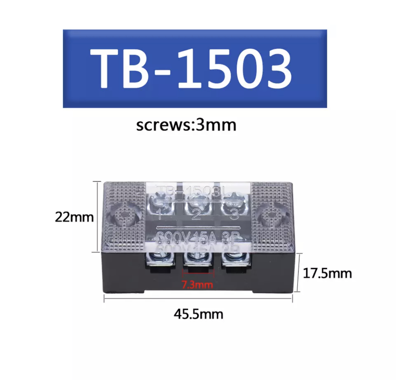 เทอร์มินอล บล๊อก Terminal Block 15A 600V มีให้เลือกหลายขนาด TB1503 ...
