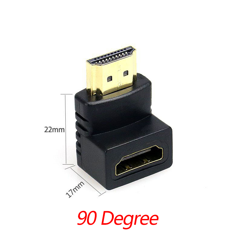 90 Degree / 270 Degree HDMI L SHAPED ADAPTER Male to Female Right Angle ...