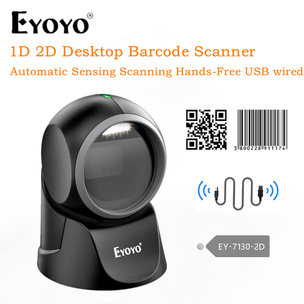 Evnvn Omnidirectional Hands-Free Platform 1D 2D Desktop Barcode Scanner ...