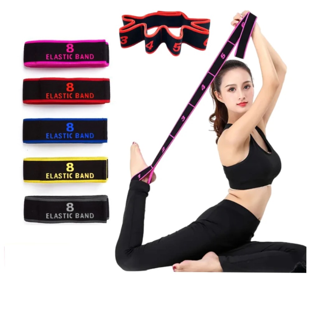 High Quality 8 Section Yoga Stretching Belt Elasticity Digital Dance ...