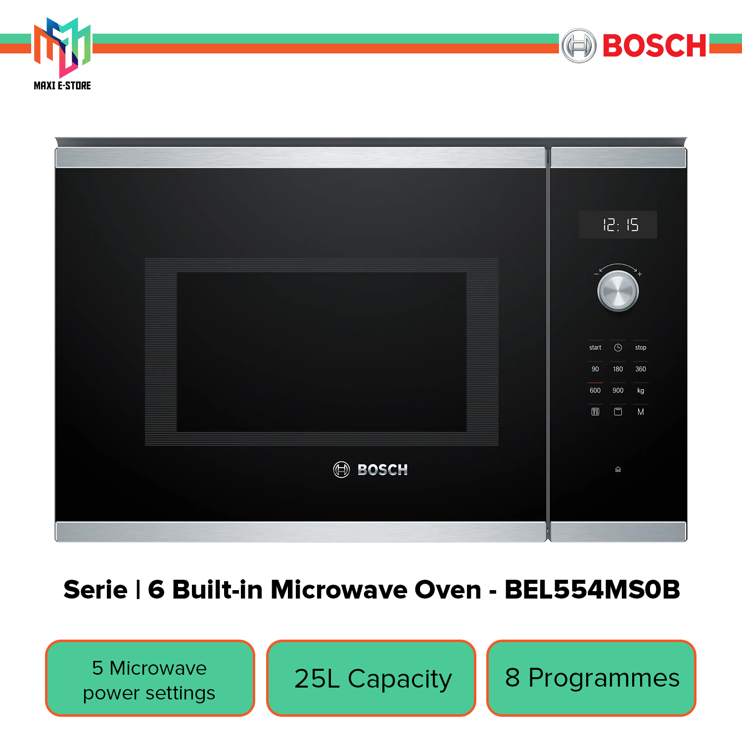 Bosch BEL554MS0B Serie 6 Built-in Microwave Oven Stainless Steel 25L ...