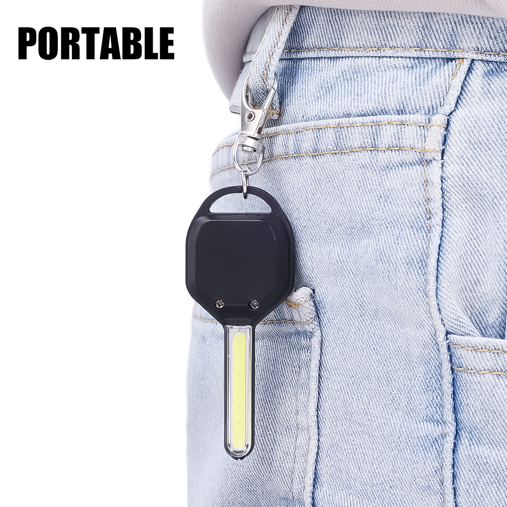 Mini Flashlight Cob Led Keychain Small Outdoor Emergency Keychain ...