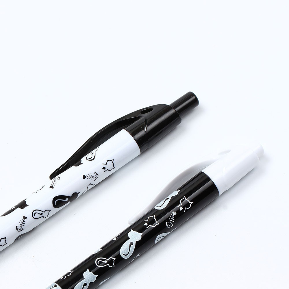 【SmartHorizon】4 PC Cute Black White Ballpoint Pen Kawaii 0.5mm Blue For ...