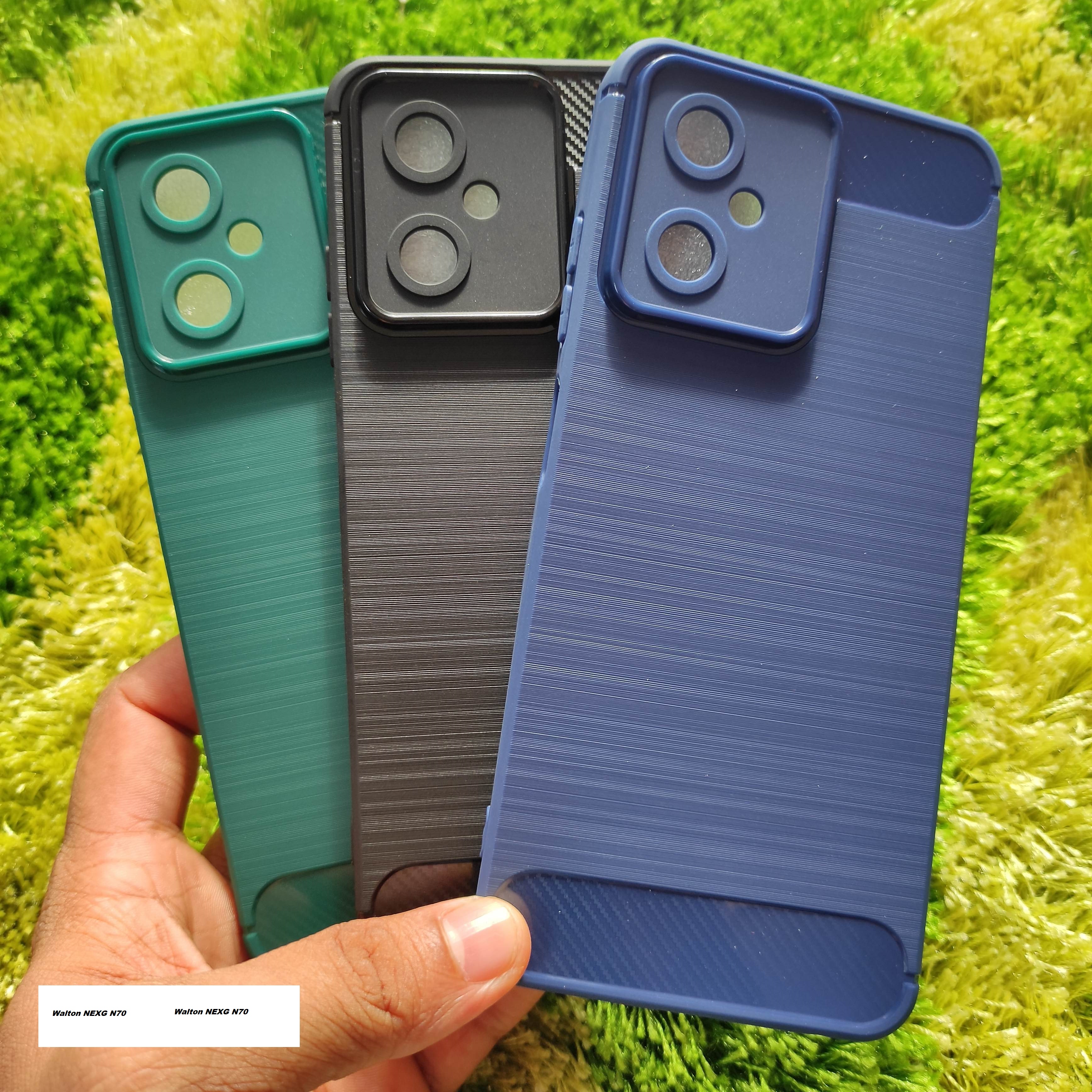 For Walton NEXG N70 Silicone Back Cover With Carbon Fiber Texture Case ...