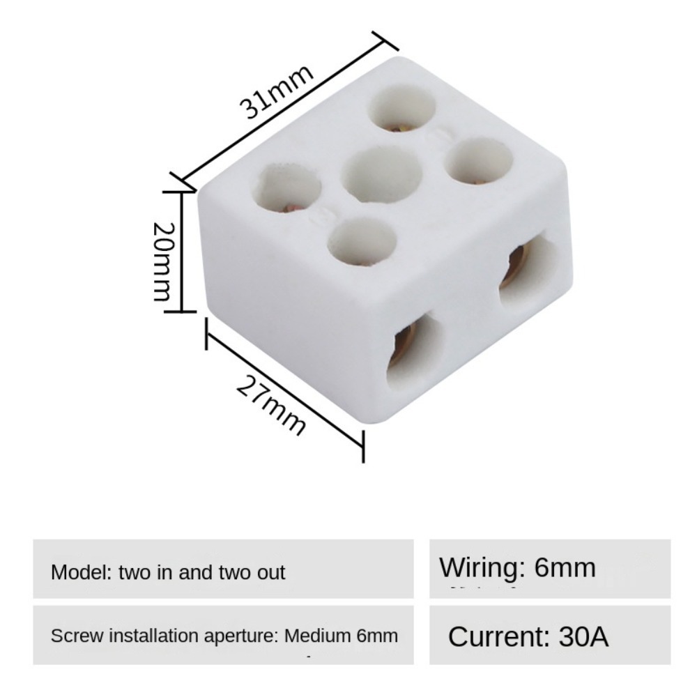 Ceramic Connector 1 In 1 Out Ceramic Wiring Terminal Block 2 In 2 Out ...