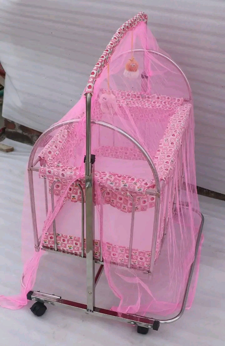 Stainless Steel Dolna Bed For New Born Baby A Cozy Nest Cradle model no ...