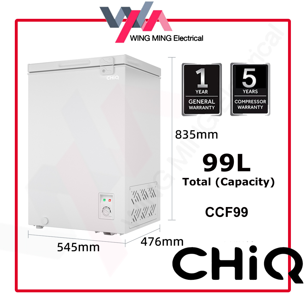 CHIQ 99L Chest Freezer Refrigerator 1 Door/Peti Beku 1 Pintu (CCF99 ...
