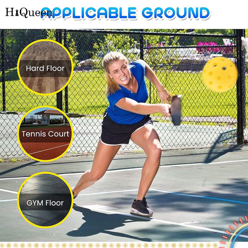 HiQueen 4 Pack Outdoor Pickleball Balls 74mm 40 Hole Pickleballs Balls ...