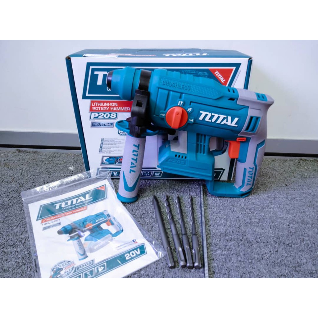 TOTAL 20V Li-ion 4in1 Brushless Rotary Hammer 22mm TRHLI2201 - Free ...