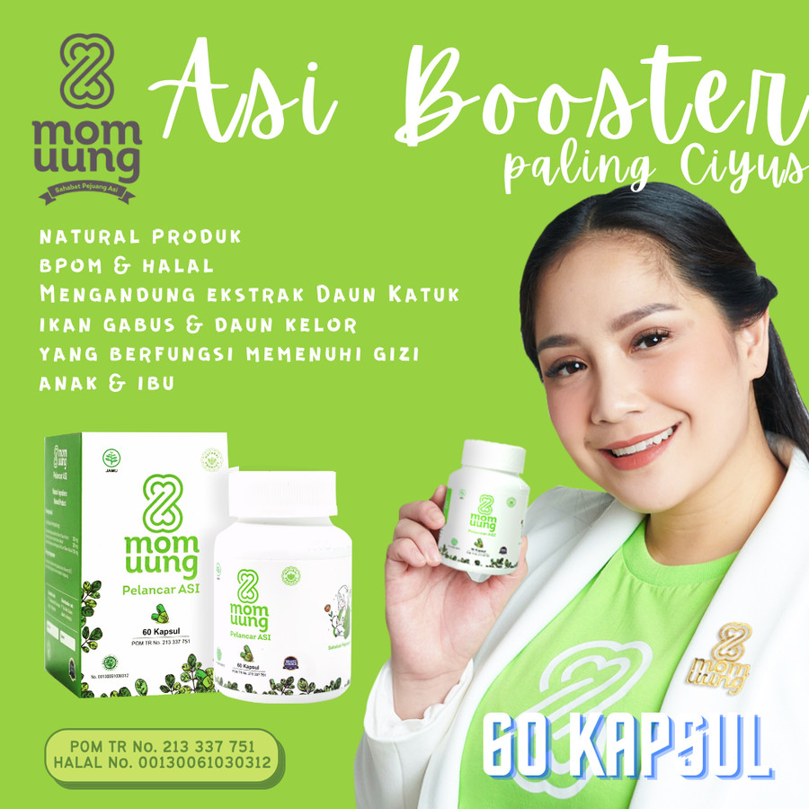 MOM UUNG Asi Booster 60 Kapsul Pelancar Asi Herbal Ekstrak Daun Kelor ...