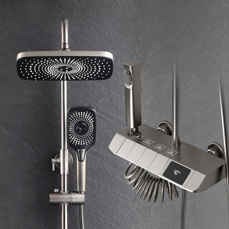 bath shower set | New Exposed 4 functions Gunmetal Gun Grey Keypad ...