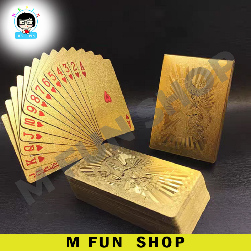 *Ready Stock* Premium Gold Dragon Design Gold Poker Card / Party Card ...