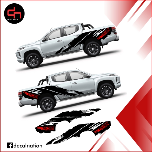 Mitsubishi Strada Mud Splash Decals Design 1 Machine Cut Outs 118 ...