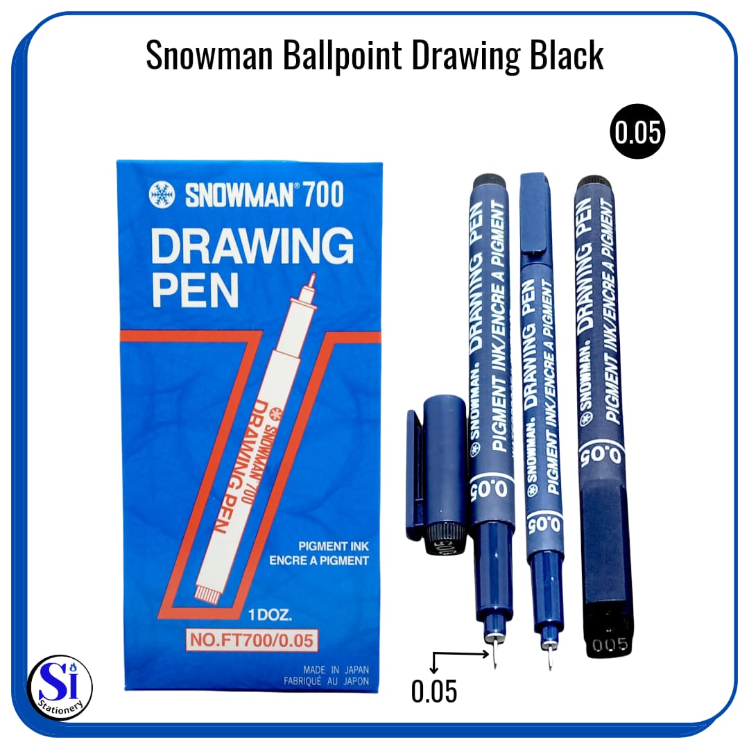 Drawing Pen SNOWMAN FT 700 Black/Pen Gambar Snowman Hitam | Lazada ...