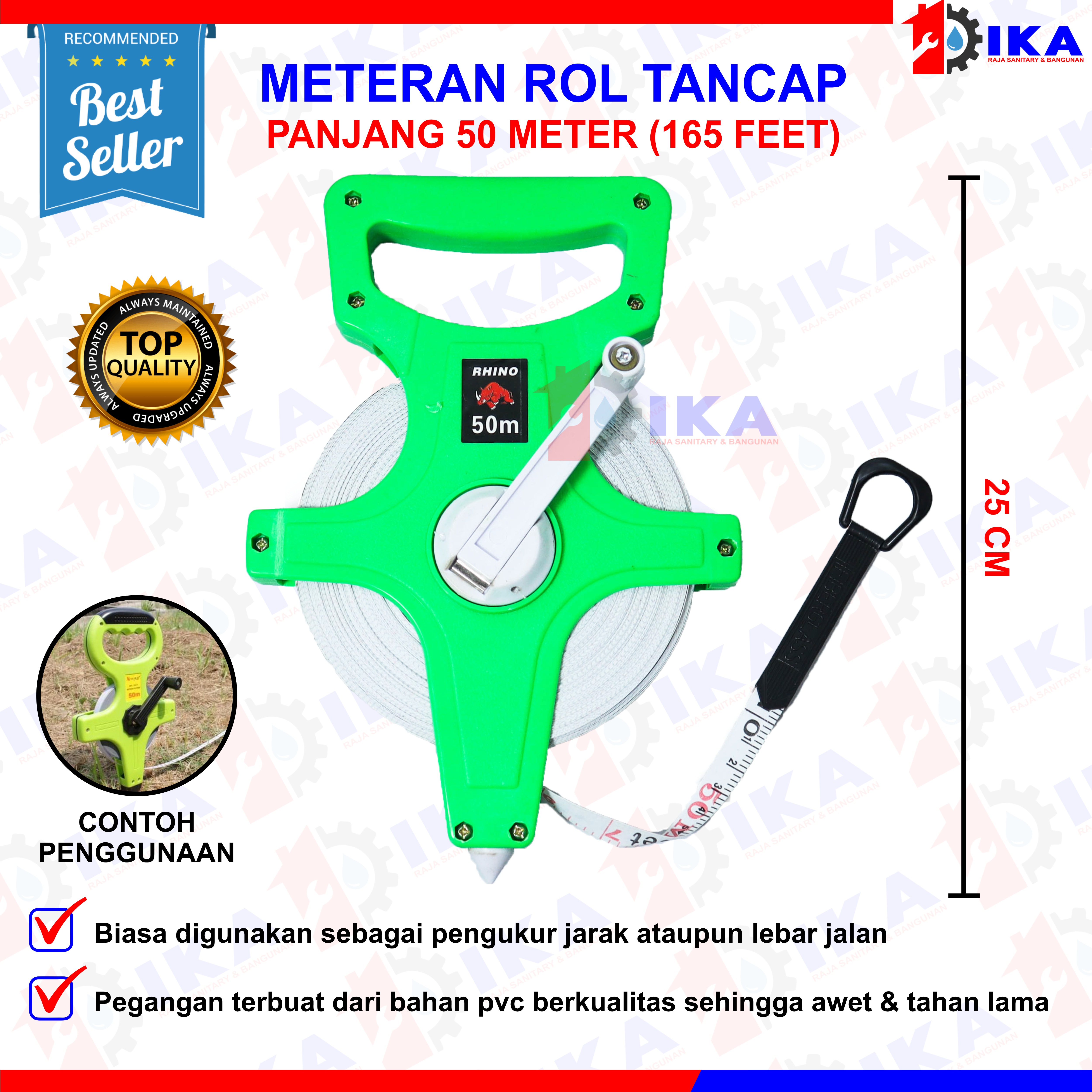 METERAN FIBER 30 50 METER / METERAN TANCAP TANAH 30M 50M ROLL GULUNGAN FIBER | Lazada Indonesia