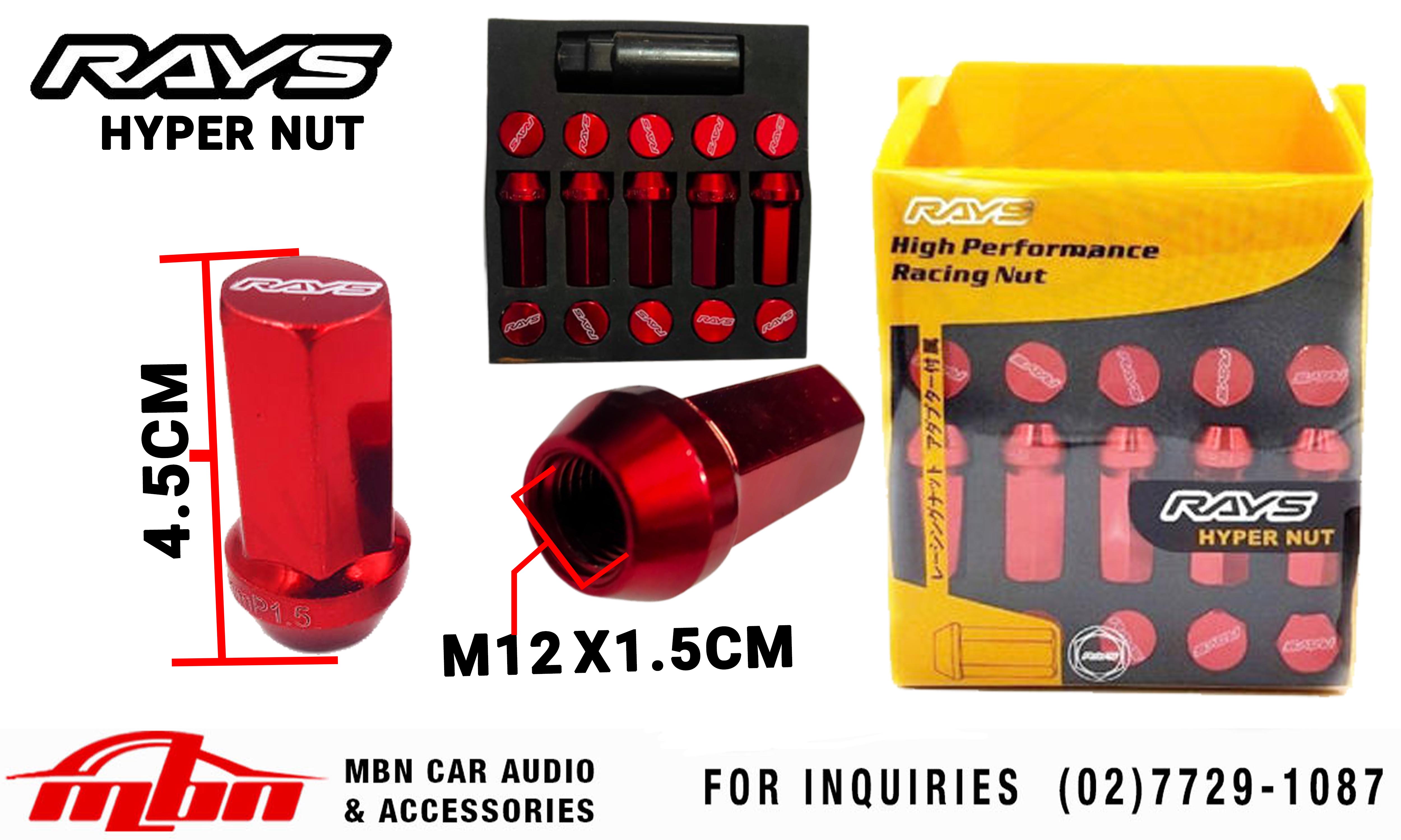 Rays Hyper Nut Steel Lug Nuts 12 X 1 5mm Red 20pcs set Lazada PH