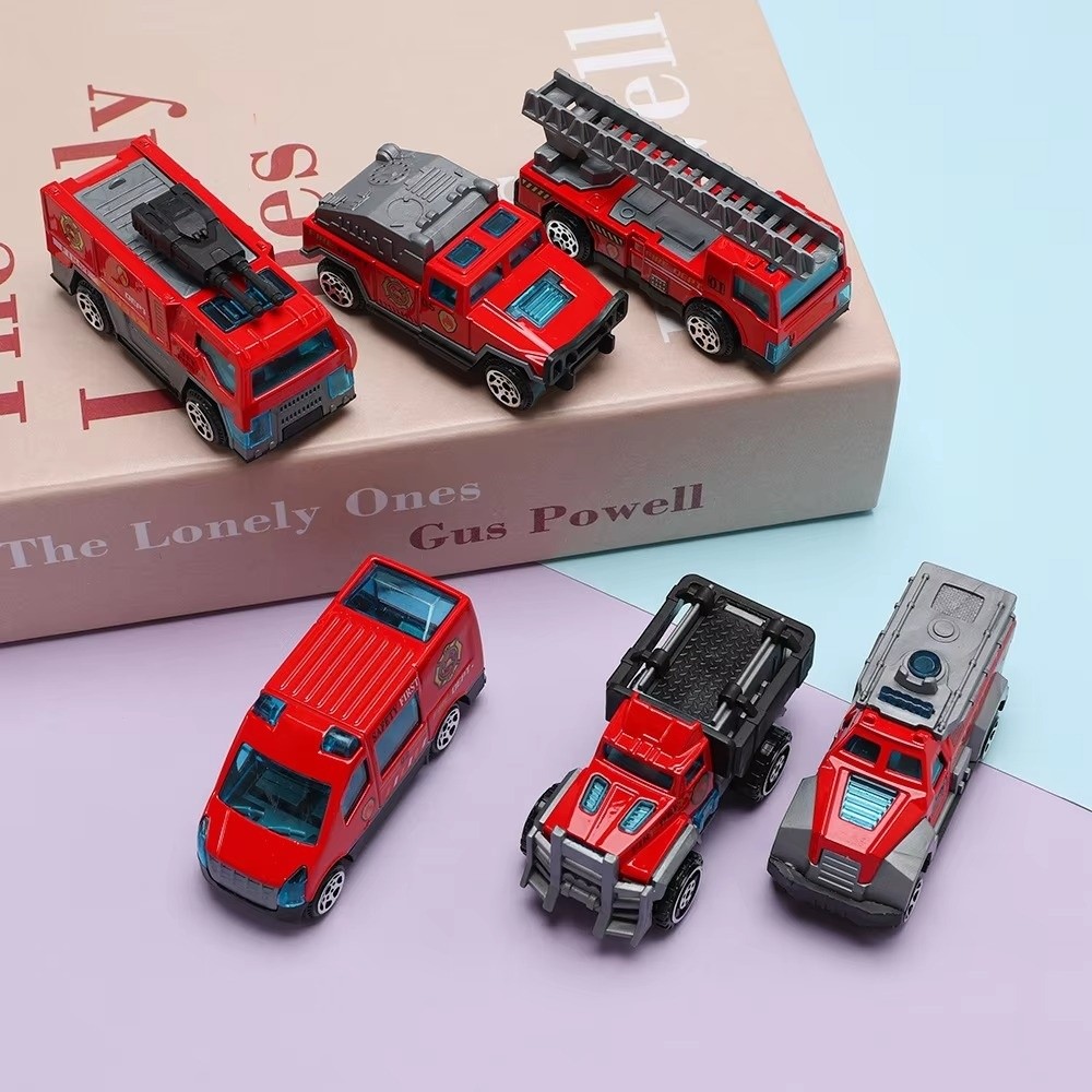 New Mini Fire Truck Car Toys Plastic Metal Realistic Truck Model ...