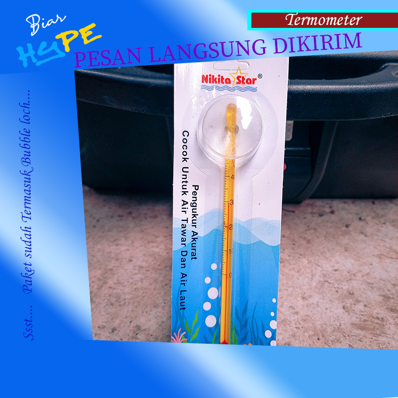Termometer Aquarium Nikita Pengukur Suhu Aquarium Kolam Aquascape ...