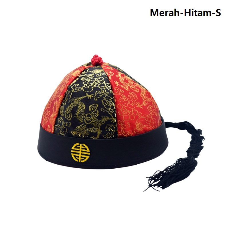 Topi Ekor Rambut / Topi Imlek Sincia / Topi Cheongsam Ada Ekor Rambut ...