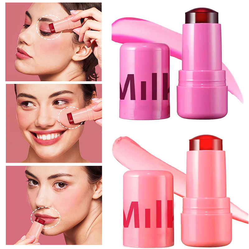Jiufeng Fashion Milk Blush Stick Crystal Jelly Blush Multi Use Brighten ...