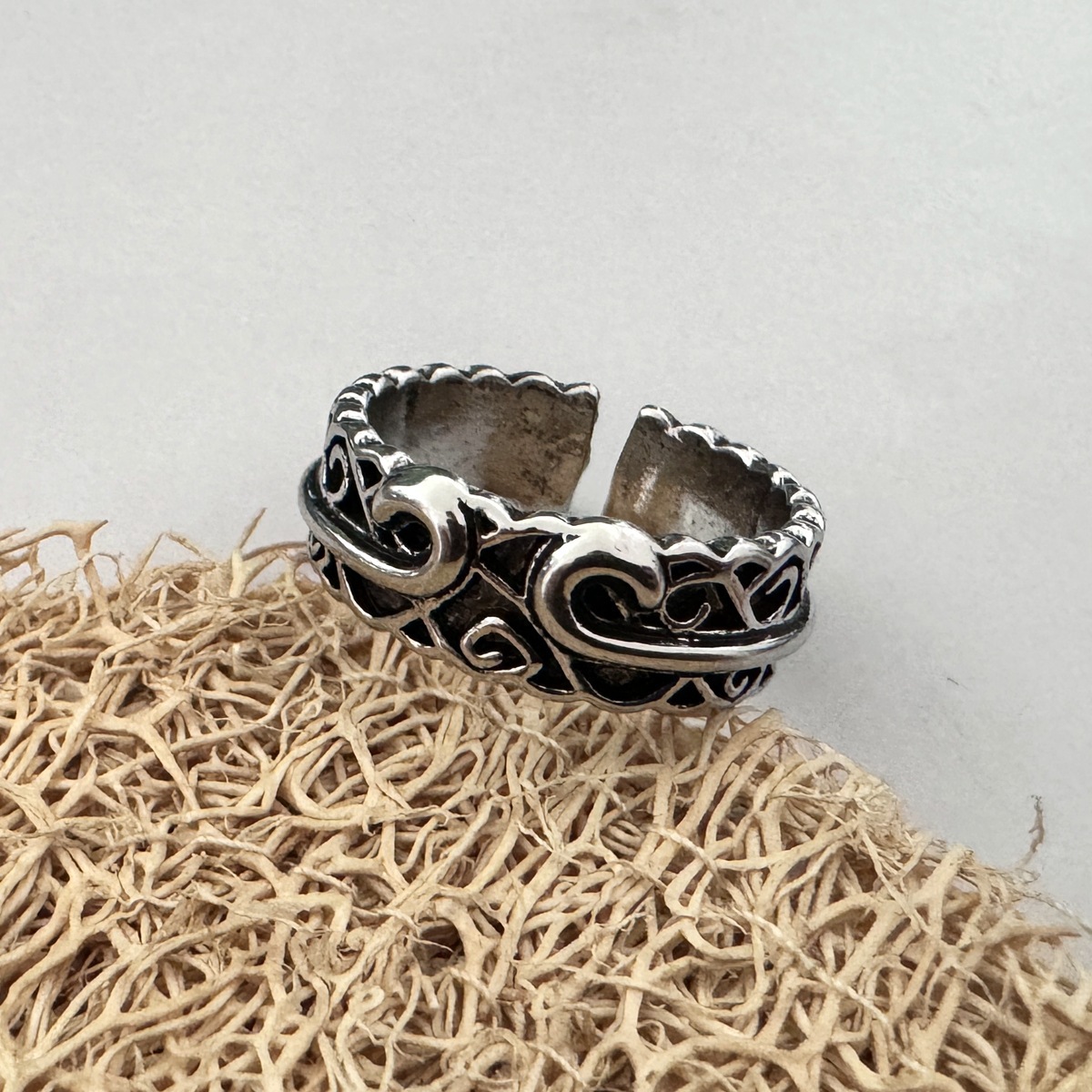 Plain Silver Curse Supreme Treasure Ring Men's Same-style Single Wukong ...