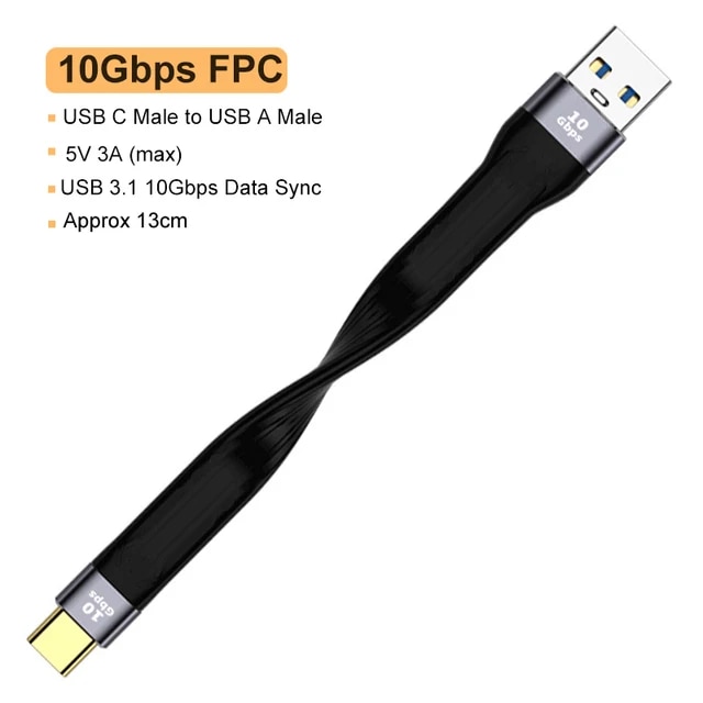 Short USB 4.0 Gen3 Data Cable PD 100W 5A Fast Charging USB C to Type C ...