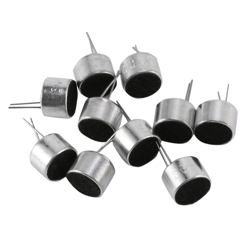 10 Pcs 2 Pin Mini MIC Capsule Electret Condenser Microphone Silver Tone ...