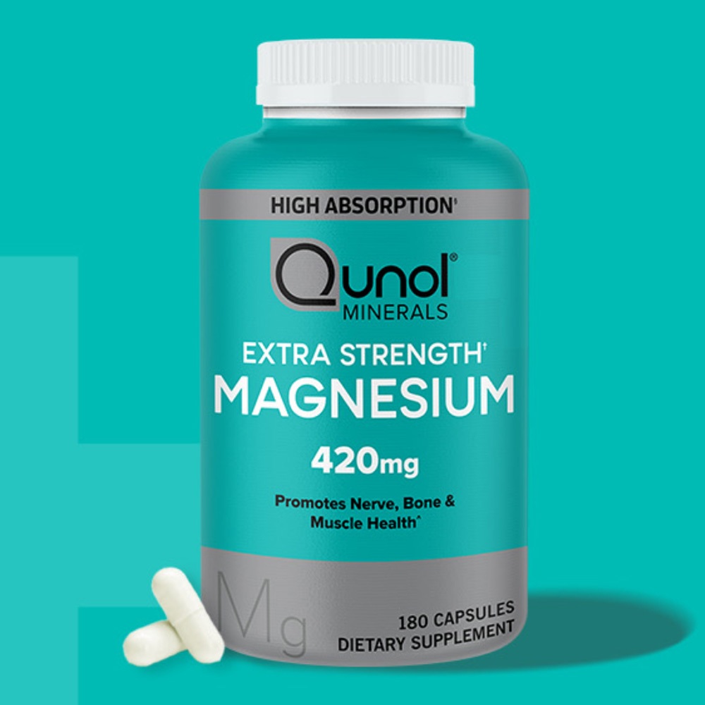 Qunol Minerals Magnesium, Extra Strength, 180 Capsules, Vegan, Promotes ...
