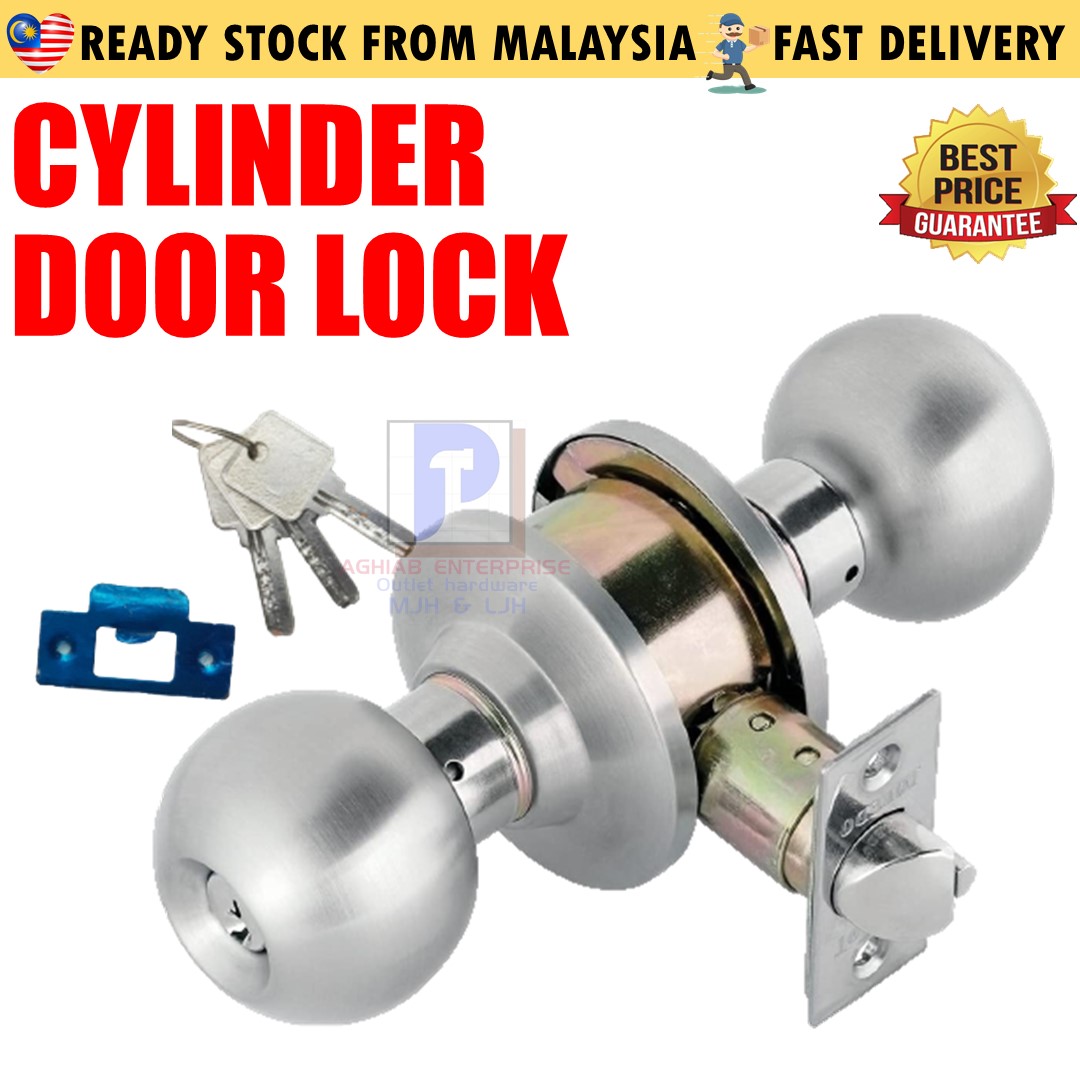 High Quality Cylinder Door Lock / Knob Lock C/W 60mm Back Set Latch ...