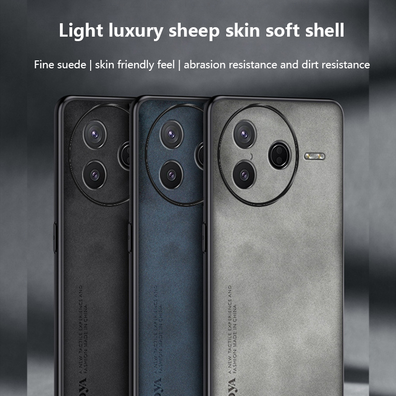 Tokifu For Redmi K80 K80 Pro Lambskin Leather Pounch Silicone ...