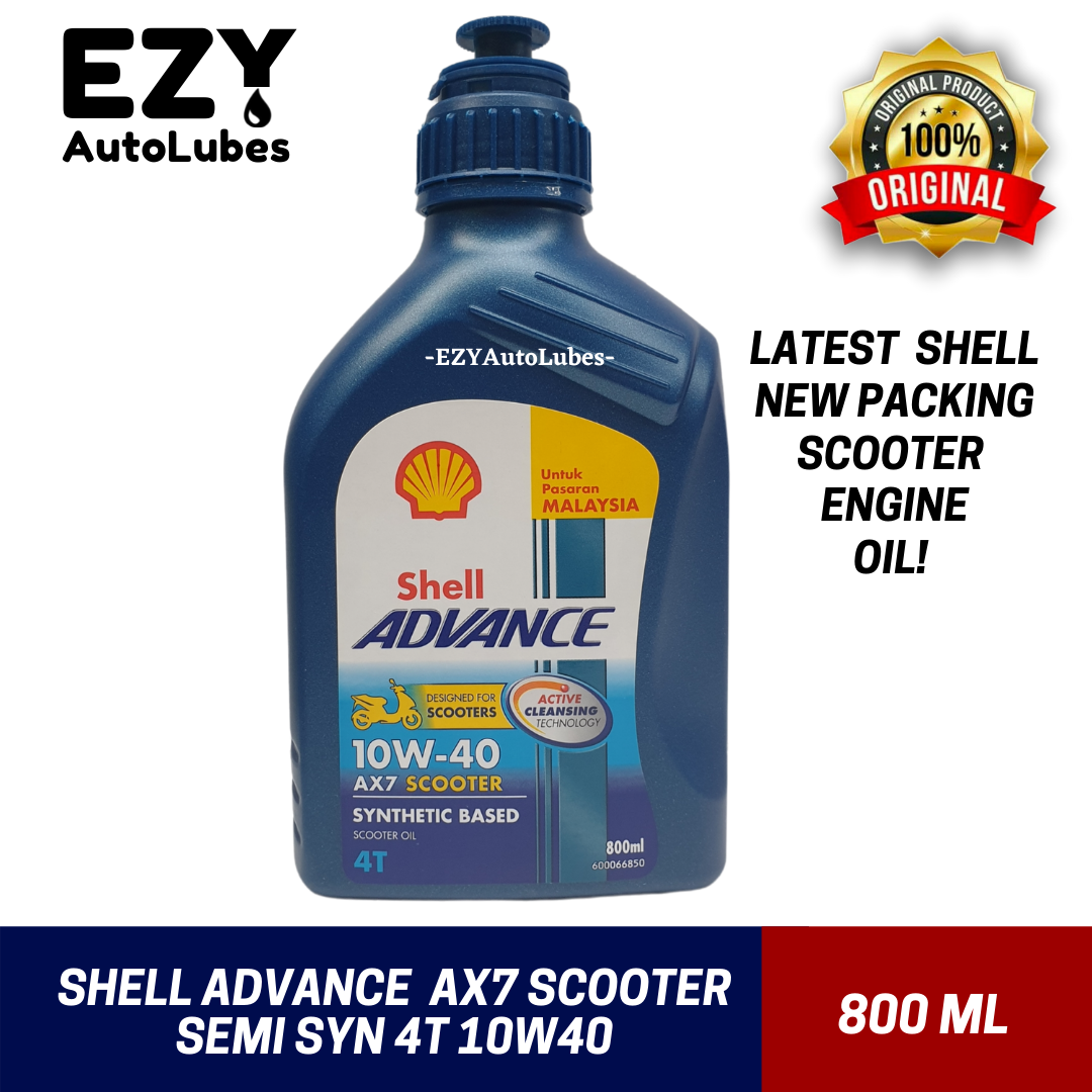 [NEW PACKING] Shell Advance AX7 Scooter 4T 10W40 Semi Synthetic 800ml ...