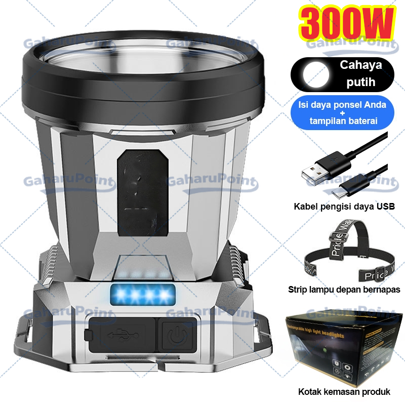 (Beli 1 Gratis 1 )Senter Kepala 300W 300Watt senter kepala super terang ...