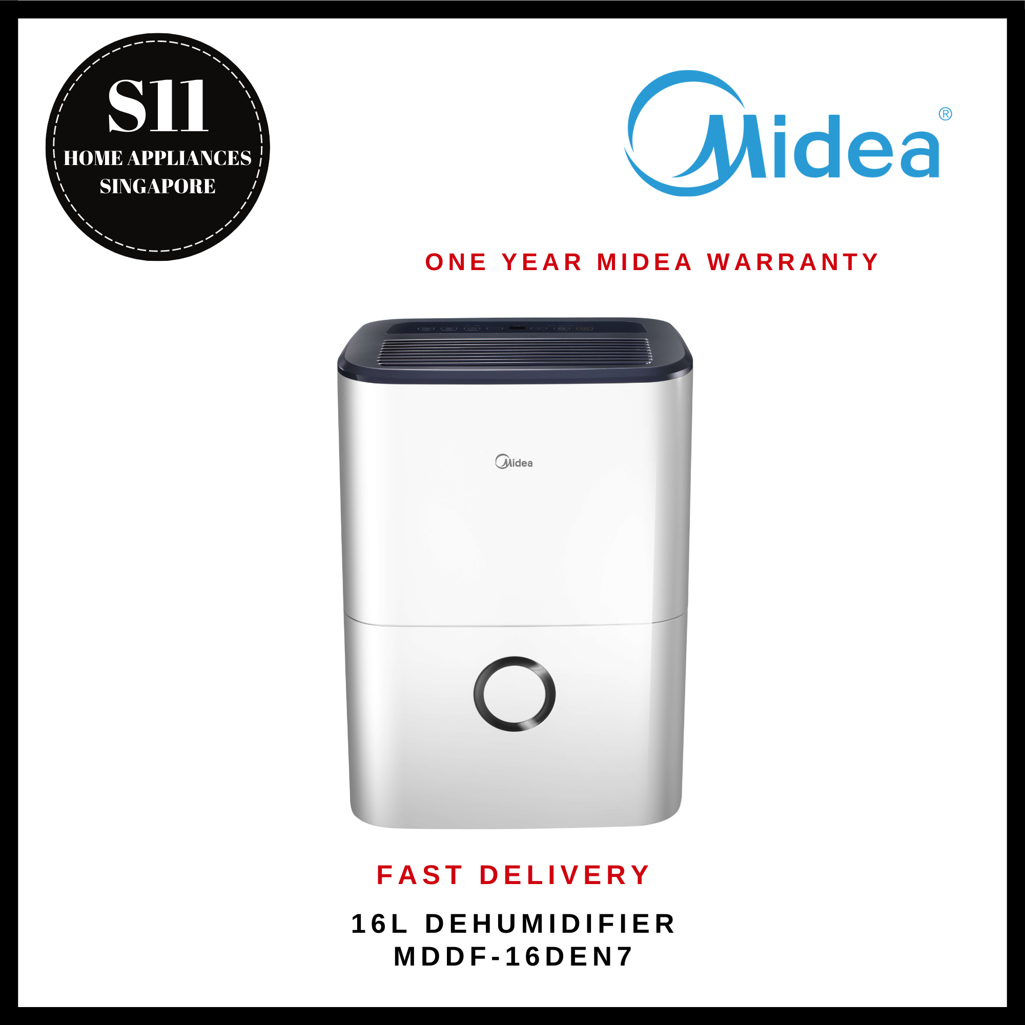 MIDEA MDDF-16DEN7 / MDDQ1-12DEN7 / MDDM-20DEN7 DEHUMIDIFIER - 1 YEAR ...