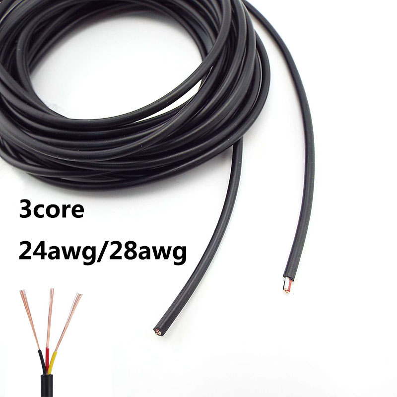 2 3 4 Pin Core Sheathed Pvc Wire Power Cord Copper Extension Connector ...