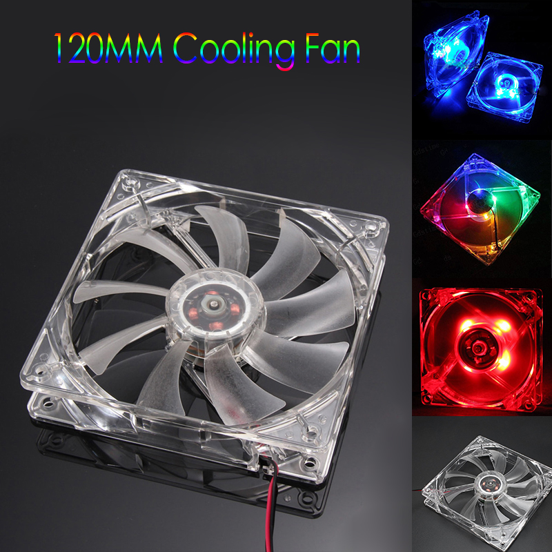 Cool 12V PC Computer Fan Quad 4 LED Light 120mm PC Computer Case ...
