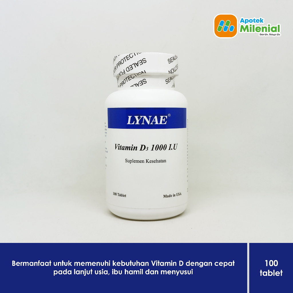 Lynae Viramin D3 1000 IU Botol isi 100 Tablet / Memenuhi Kebutuhan ...